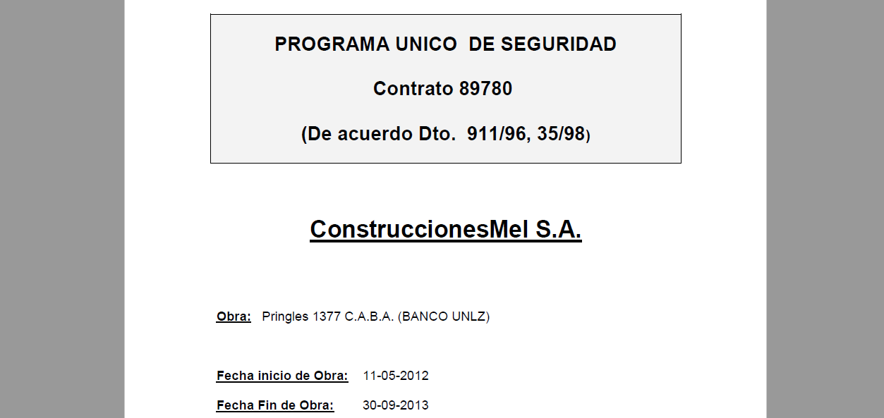 Programa De Seguridad Modelo Resolución 35/98 - FORO